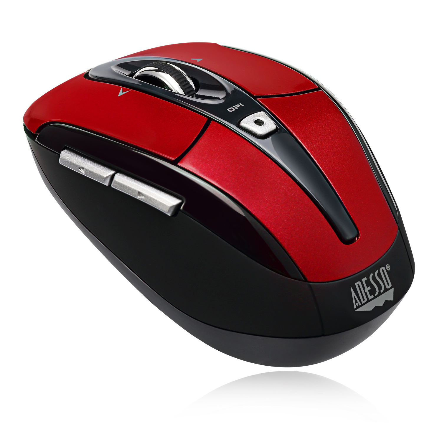 Adesso Wireless 5 buttons 4 way scroll programable mini mouse (Red ...