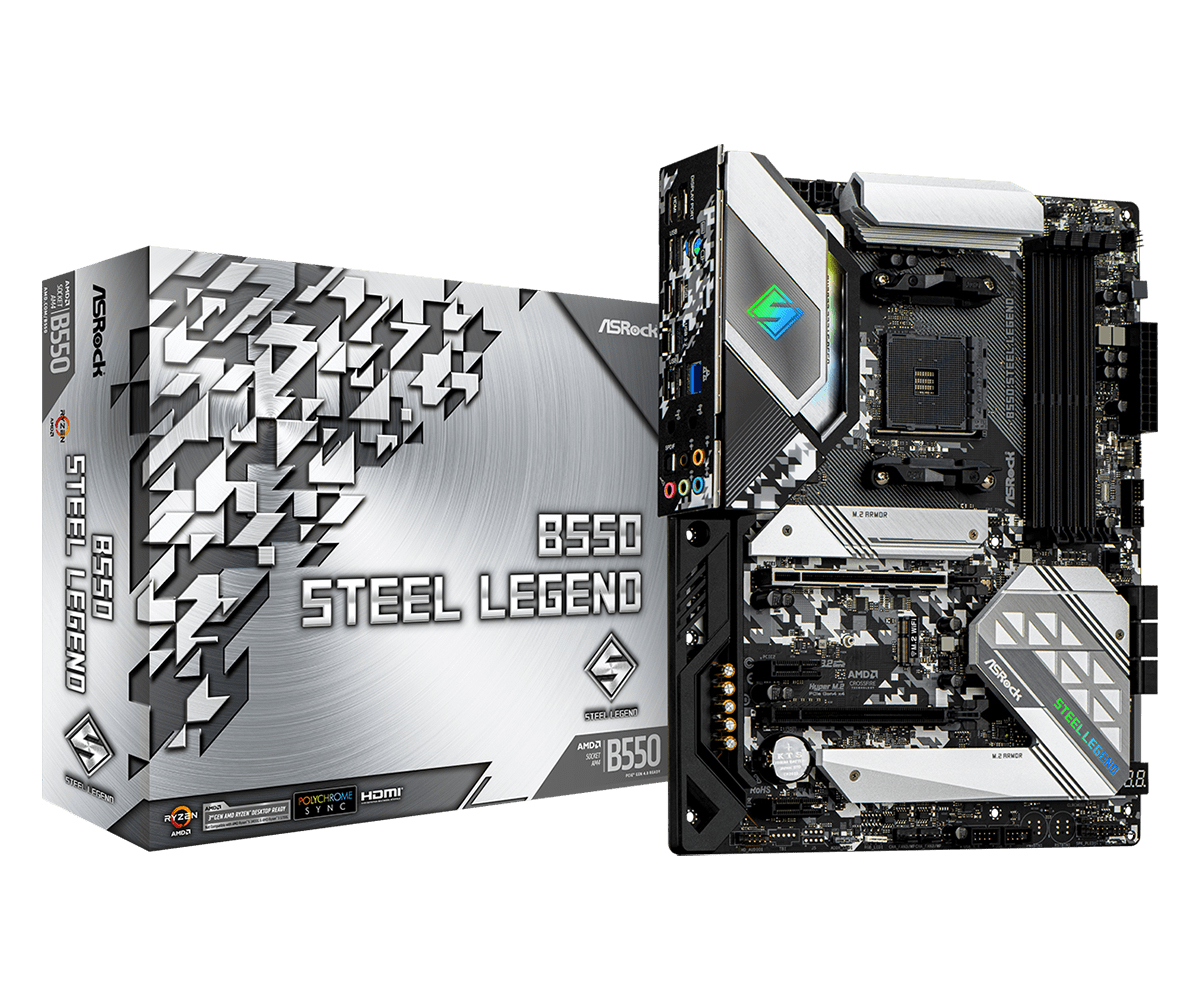ASRock B550 STEEL LEGEND *[FCLGA1200]* ATX Motherboard : 1 x DDR4 Slot ...