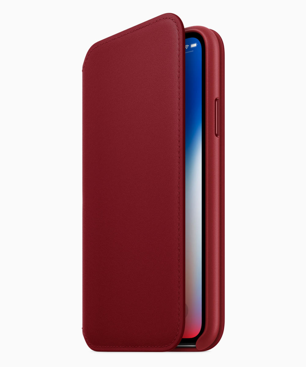 Apple iPhone X Leather Folio Red - MRQD2ZM/A