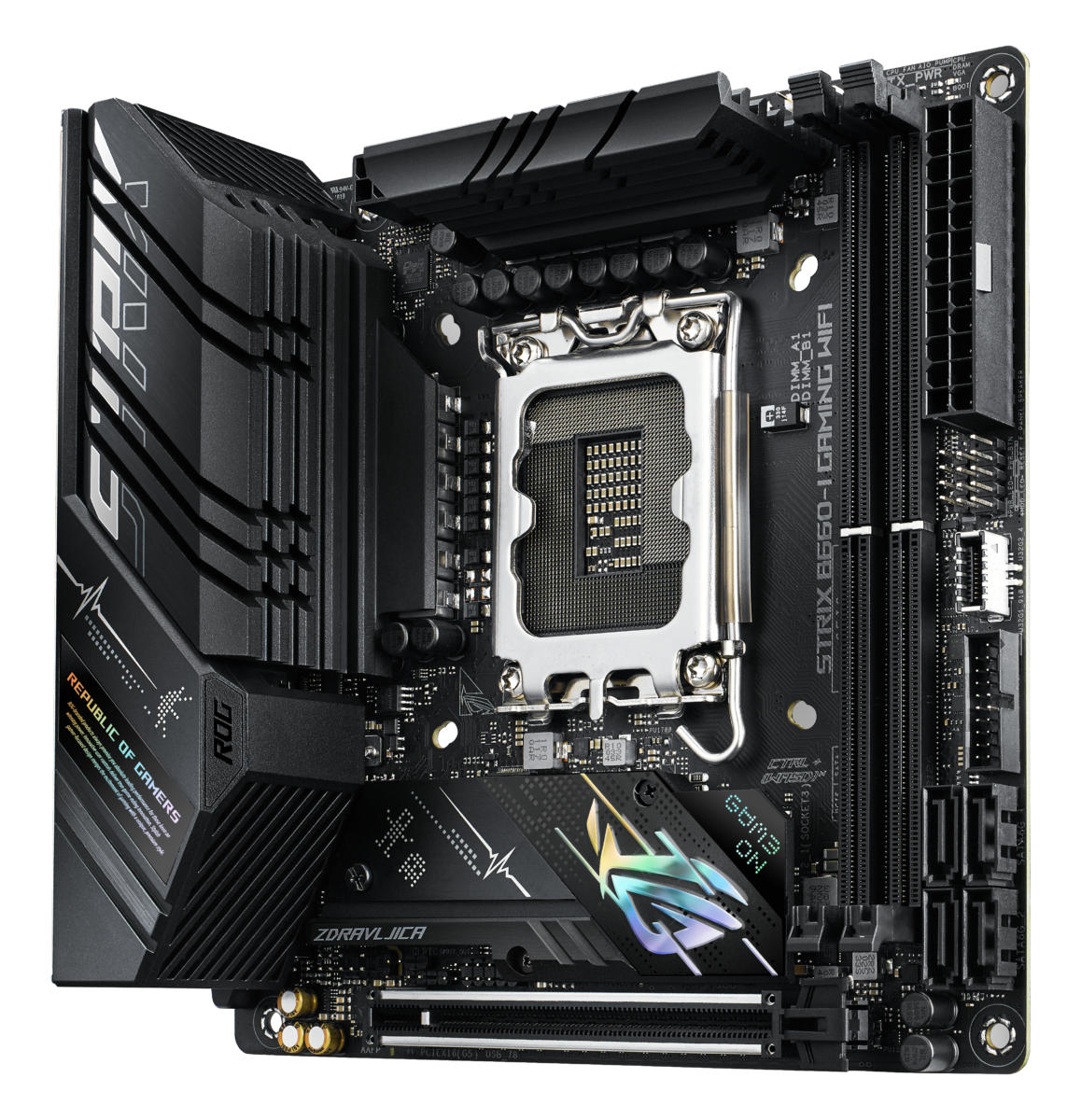 Asus ROG STRIX B660-I GAMING WIFI FCLGA1200 Mini ITX Motherboard : 1 x ...