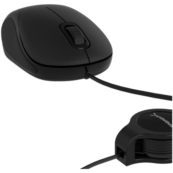 Sabrent Mini Travel USB Optical Mouse with Retractable Cable (MS-OPMN ...