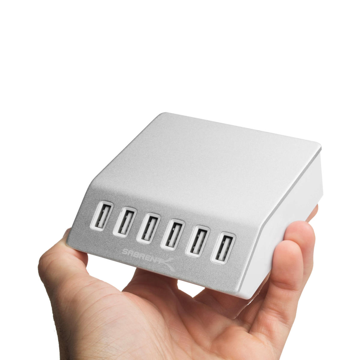 Sabrent Premium 60 Watt (12 Amp) 6-Port Aluminum Family-Sized Desktop ...