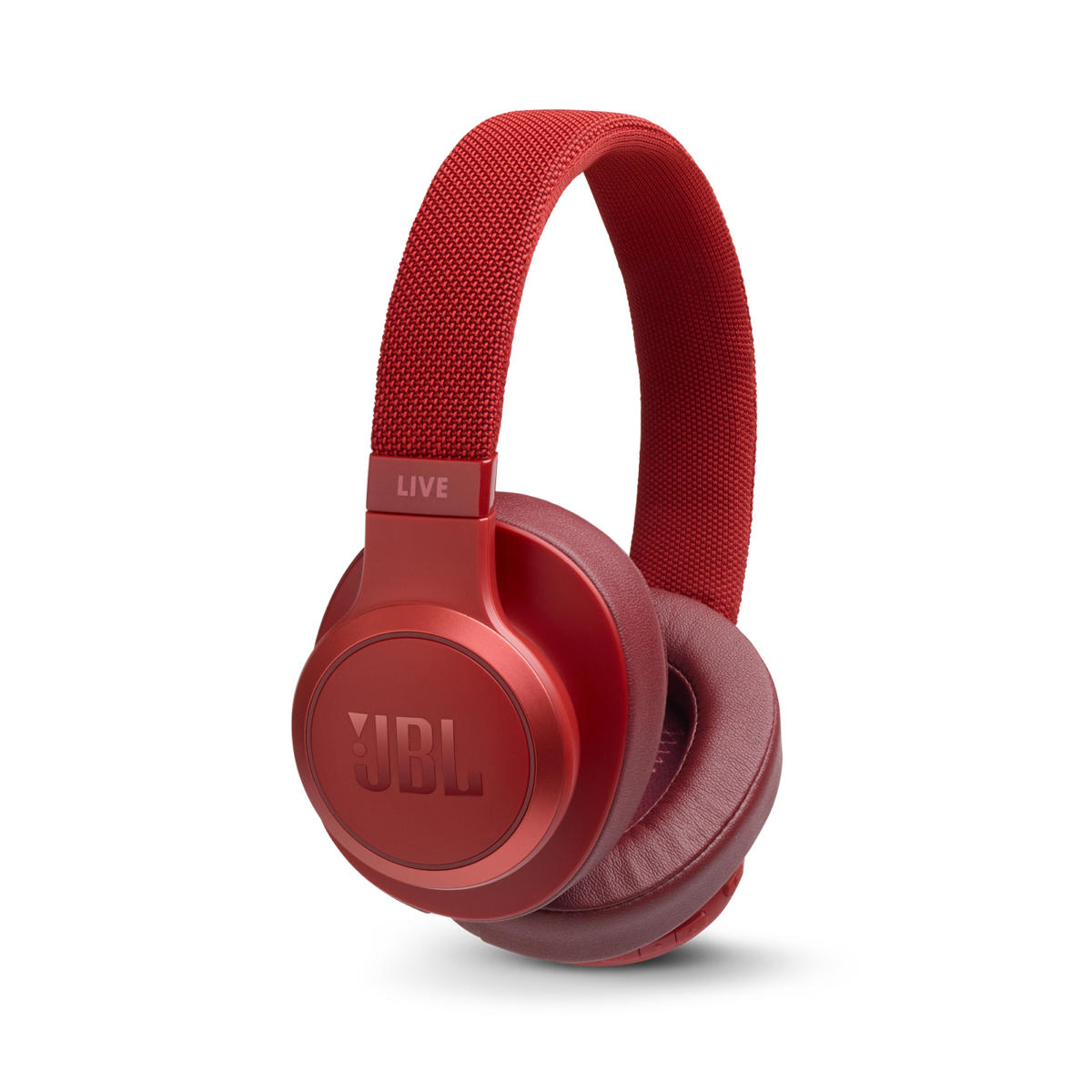 JBLLIVE500BTREDAM - $73 - JBL Live 500BT Over-Ear Wireless Headphones - RED