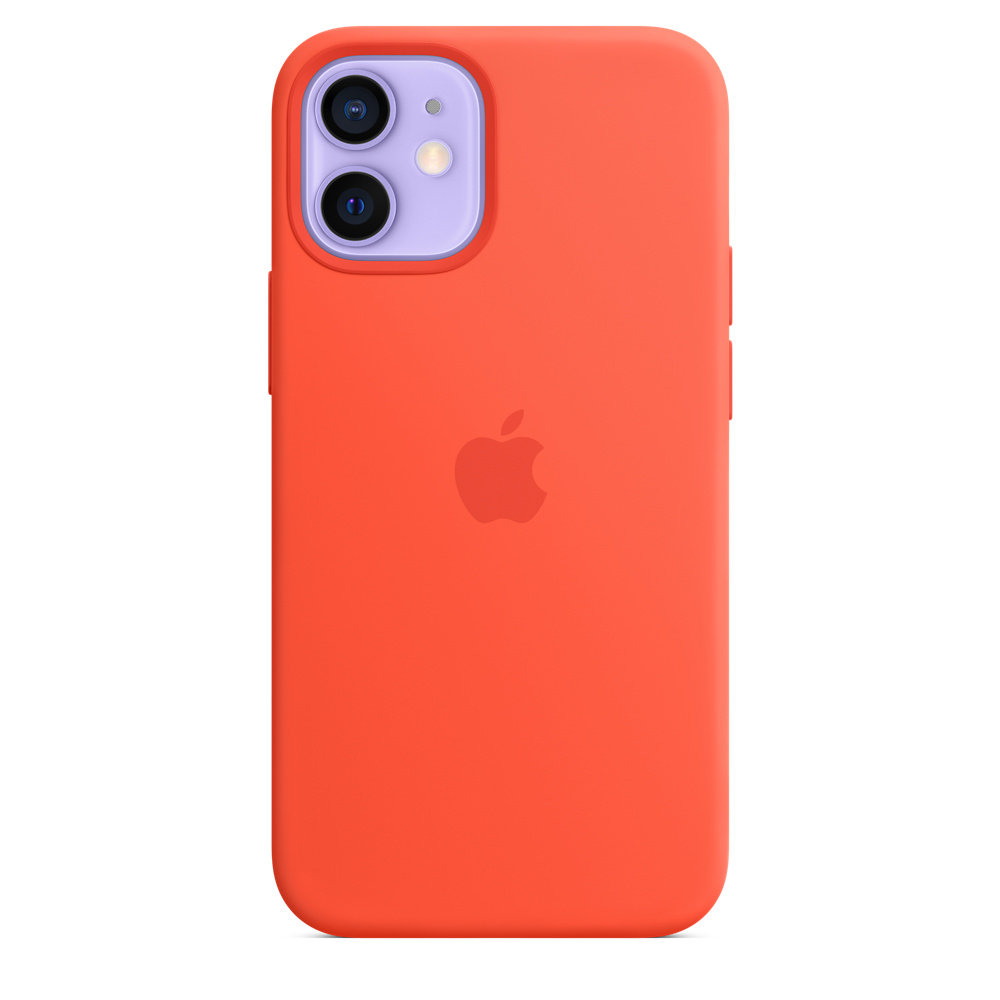 Apple iPhone 12 mini Silicone Case w/ MagSafe - Electric Orange - MKTN3ZM/A