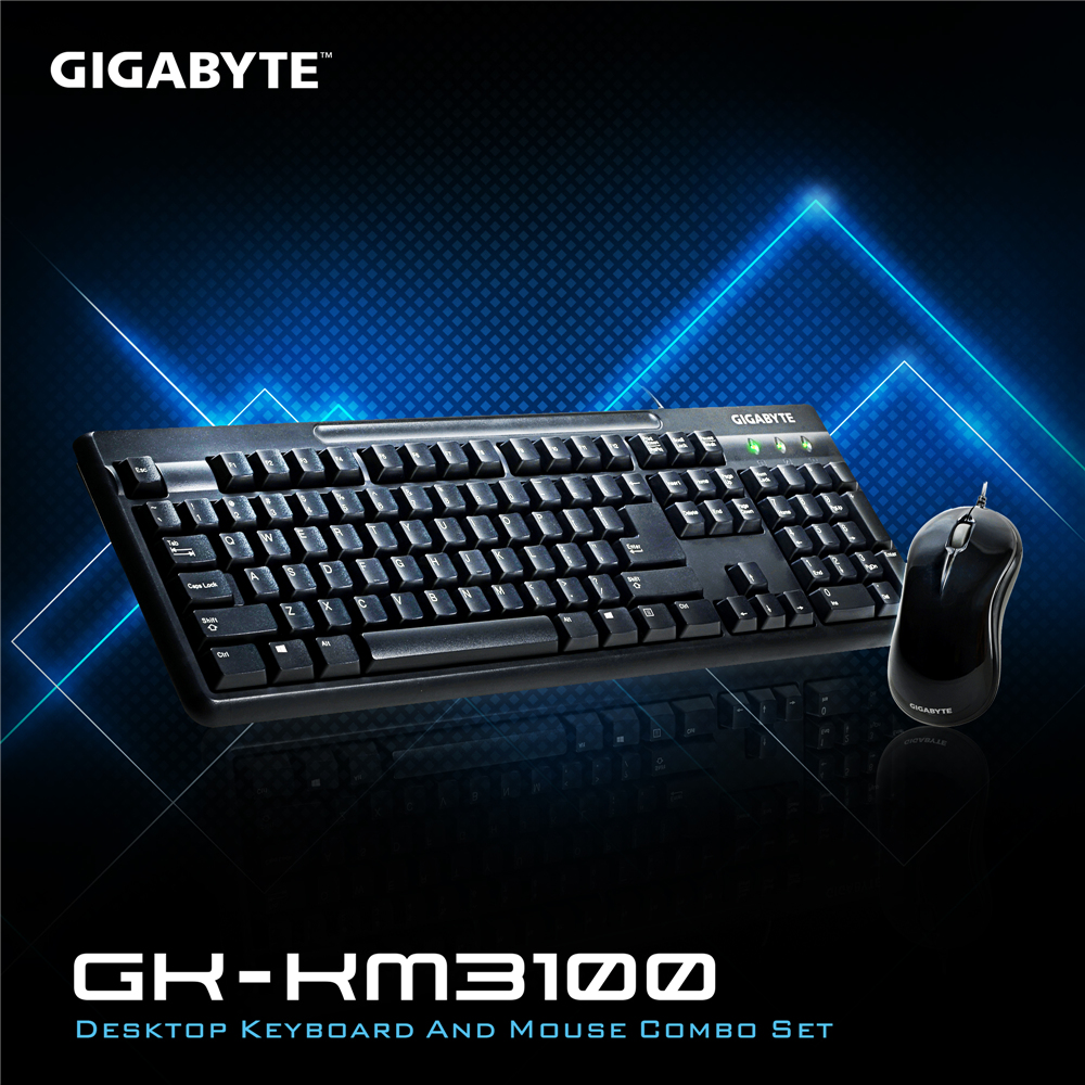 Gigabyte Keyboard and Mouse Combo Set Black GK-KM3100 - GK-KM3100