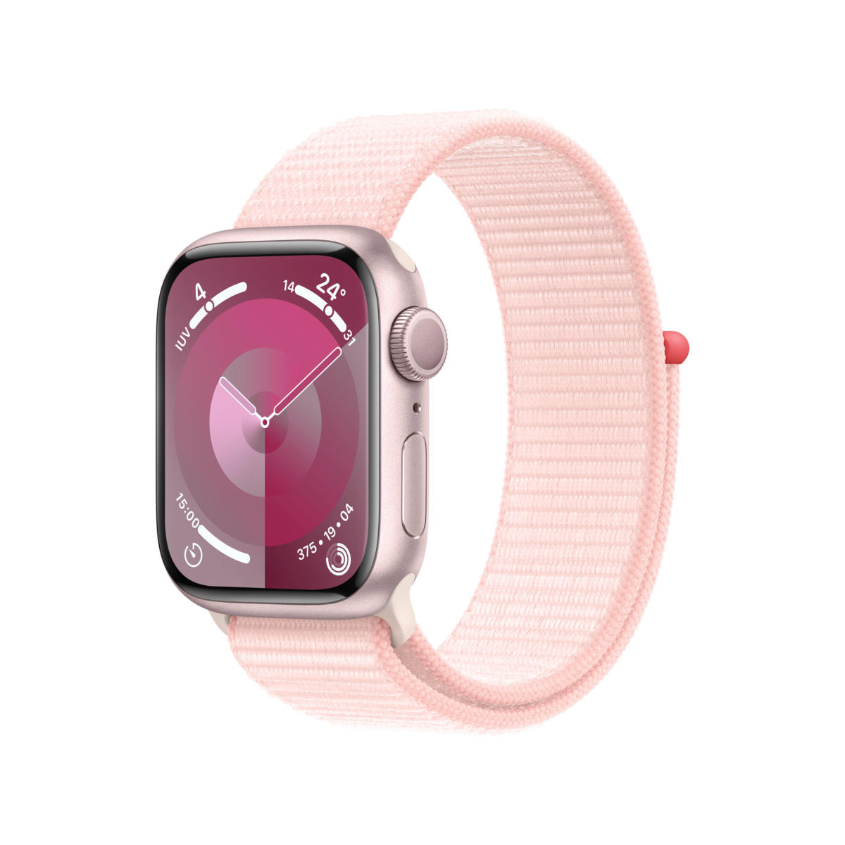 Apple Watch Series 9 GPS 41mm Pink Aluminum Case with Pink Sport Loop ...