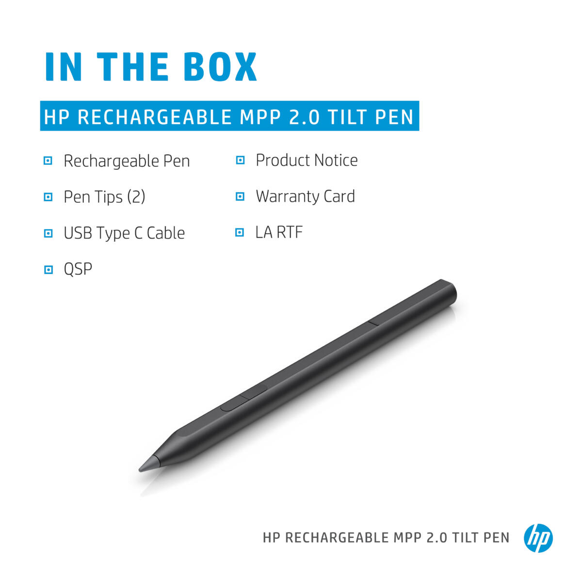 HP Rechargeable MPP 2.0 Tilt Pen BLACK - 3J122AA#ABB